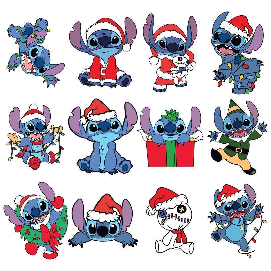 Christmas Stitch Svg, Christmas Cartoon Svg, Stitch Clipart, Christmas ...