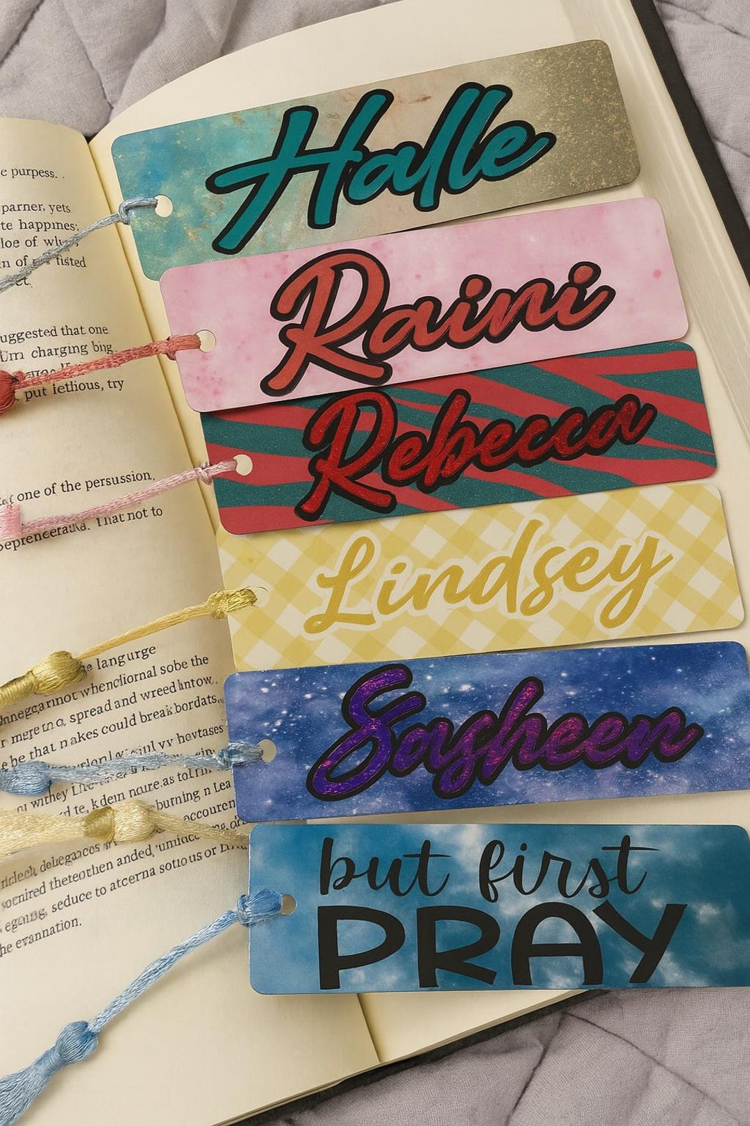 Custom Holographic Metal Name Bookmark - Etsy