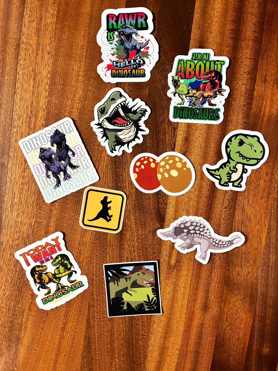 Dinosaur Waterproof Sticker Pack: T-rex, Triceratops, Dino Decals 10 ...