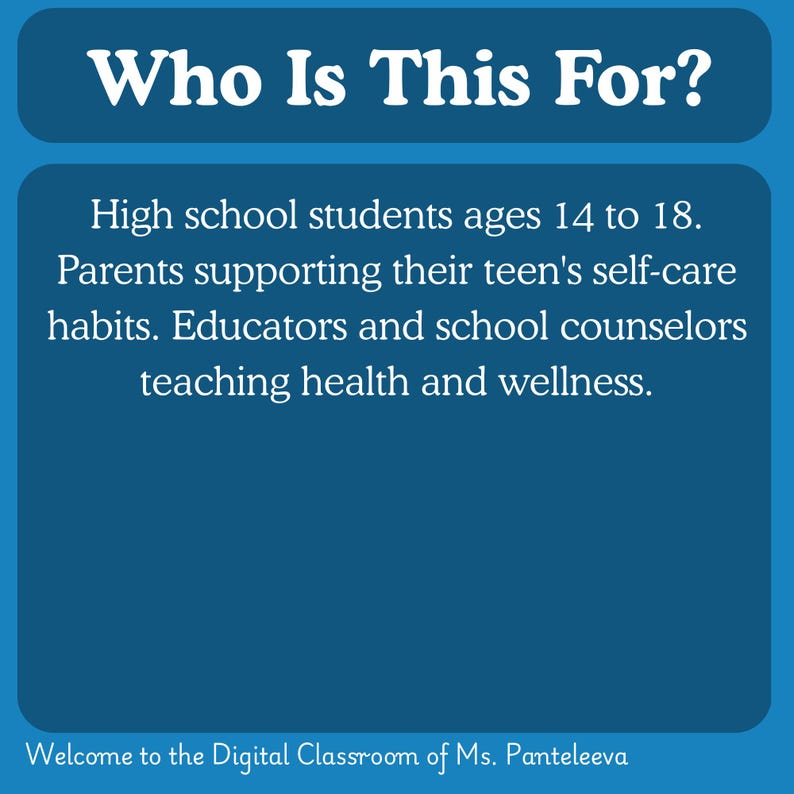 Personal Hygiene Workbook for Teens | Health & Wellness Guide | Daily ...