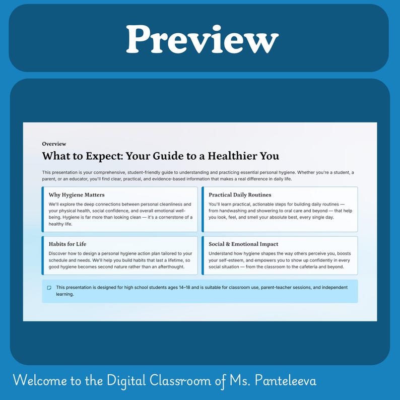 Personal Hygiene Workbook for Teens | Health & Wellness Guide | Daily ...