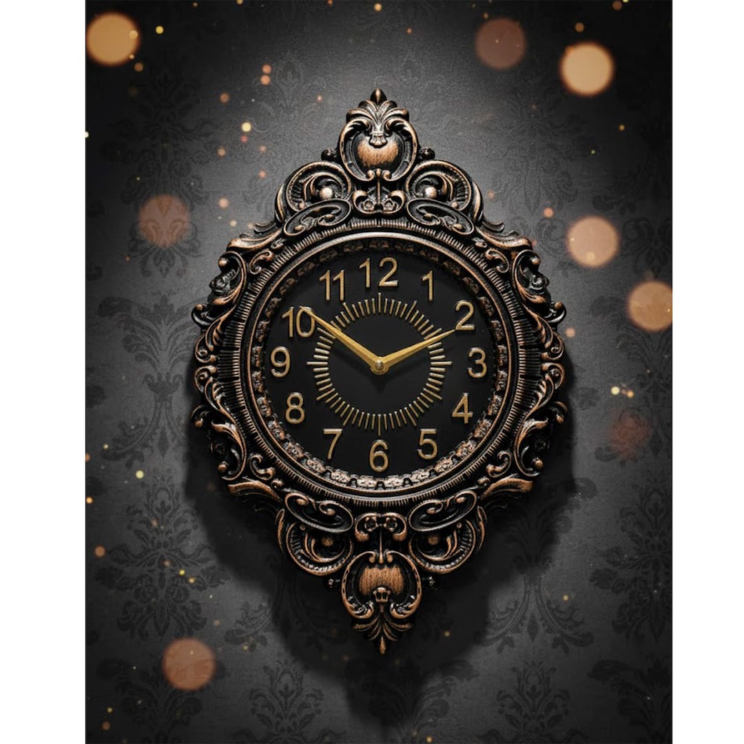 Gothic Wall Clock, Victorian Baroque Antique Bronze Whimsigoth, Dark ...