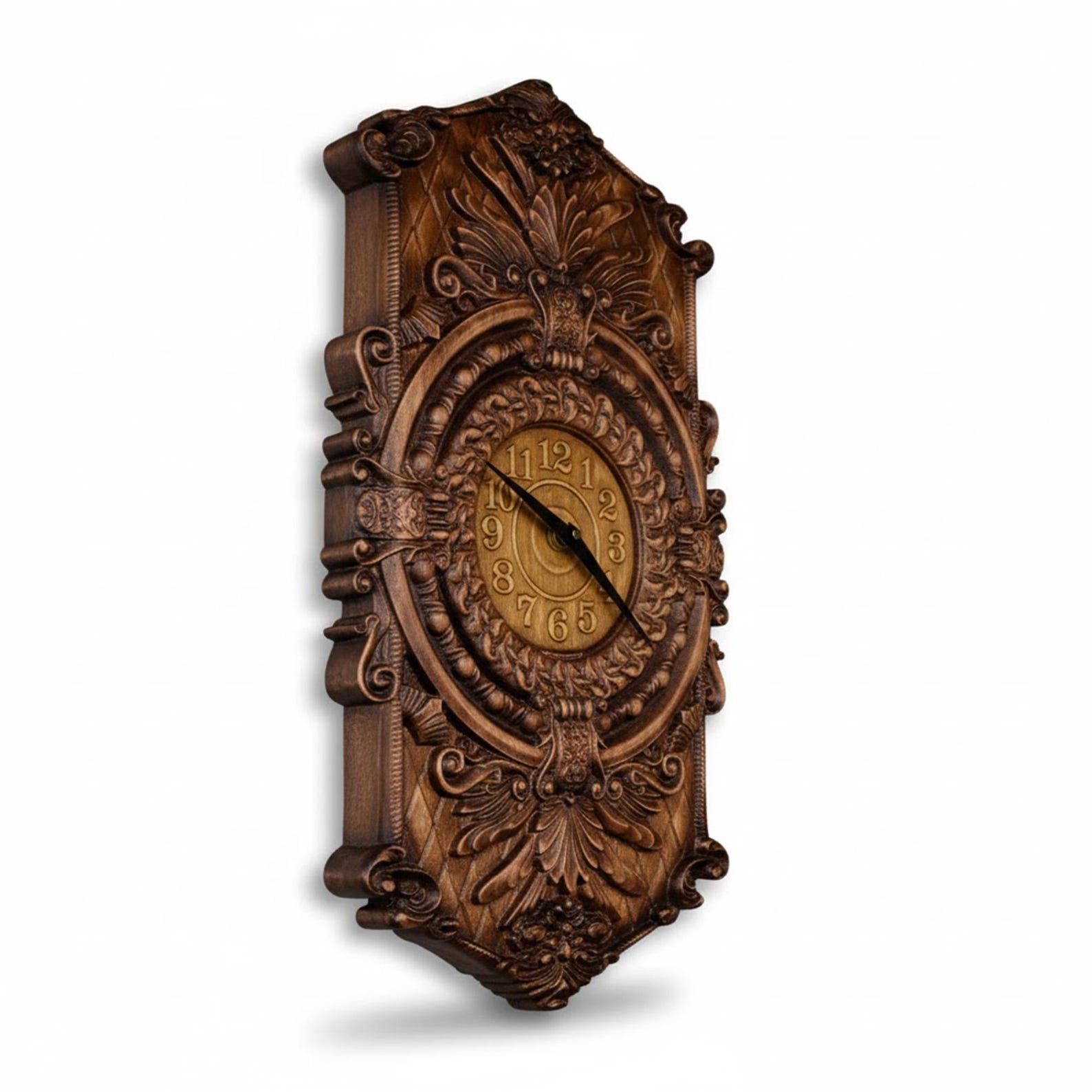 Antique Gothic Carp Wall Clock, Large Wood Fish Decor, Ornate Victorian ...