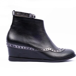JORA - Black/silver - FREE SHIPPING Handmade Leather Bootie With Winter ...