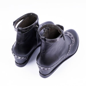 JORA - Black/silver - FREE SHIPPING Handmade Leather Bootie With Winter ...