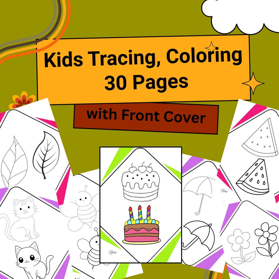 Coloring and Tracing Book for Kids: 30 Fun Printable Pages PDF ...