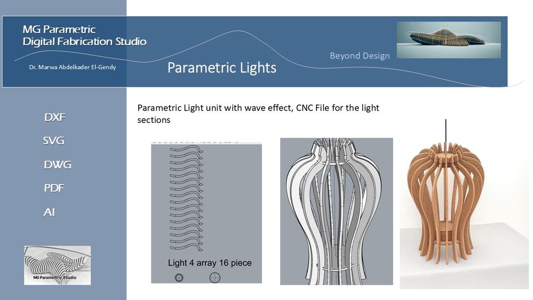 CNC Parametric Light With Waves Design 2, Ready for Cut - Etsy