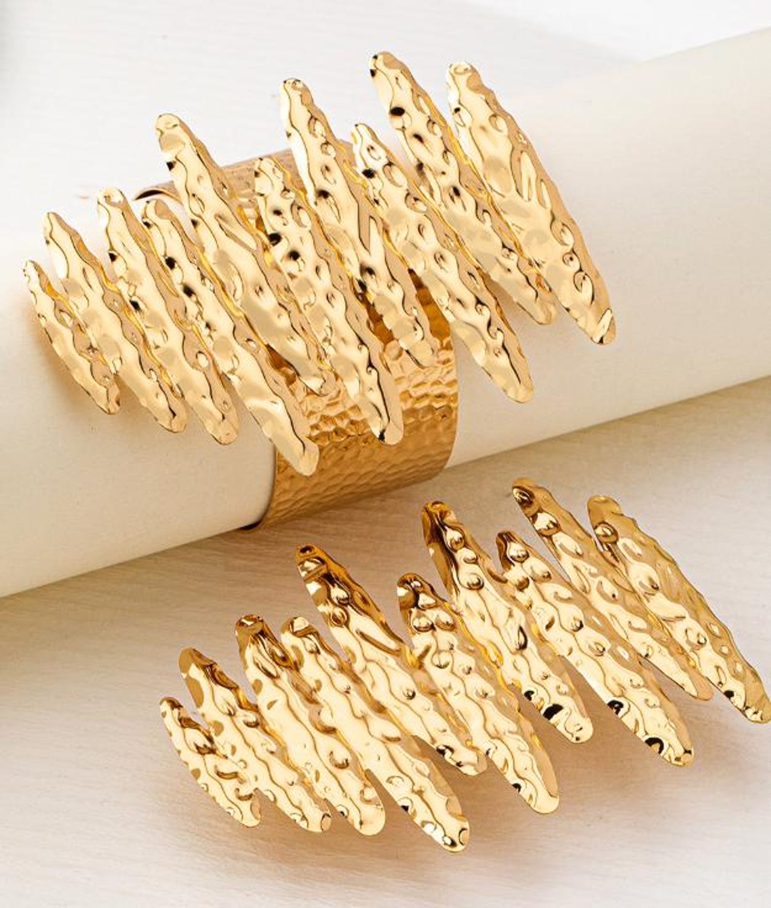 18K Gold Plated Sculptural Jewelry Set | Modern Statement Necklace ...