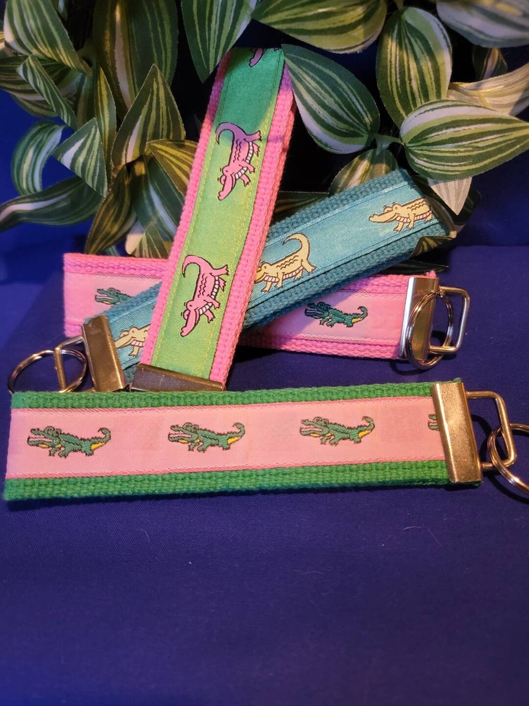 Preppy Gator Wristlet/key Fob - Etsy