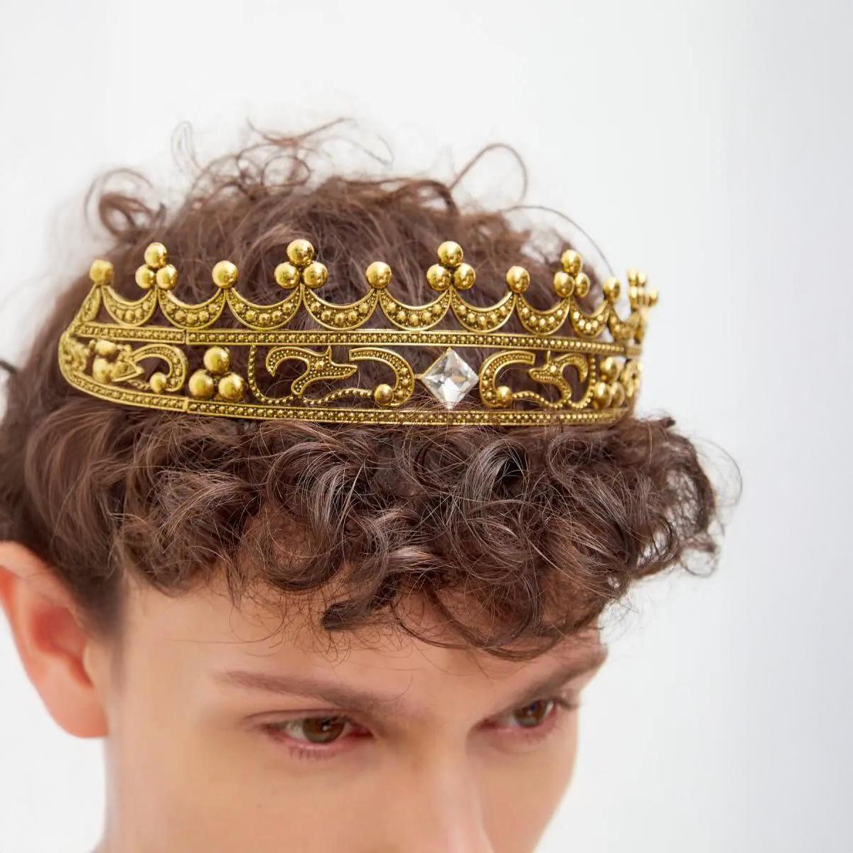 Gold Crown for Men, Mens King Crown, Royal Gold Crown, Medieval Crown ...