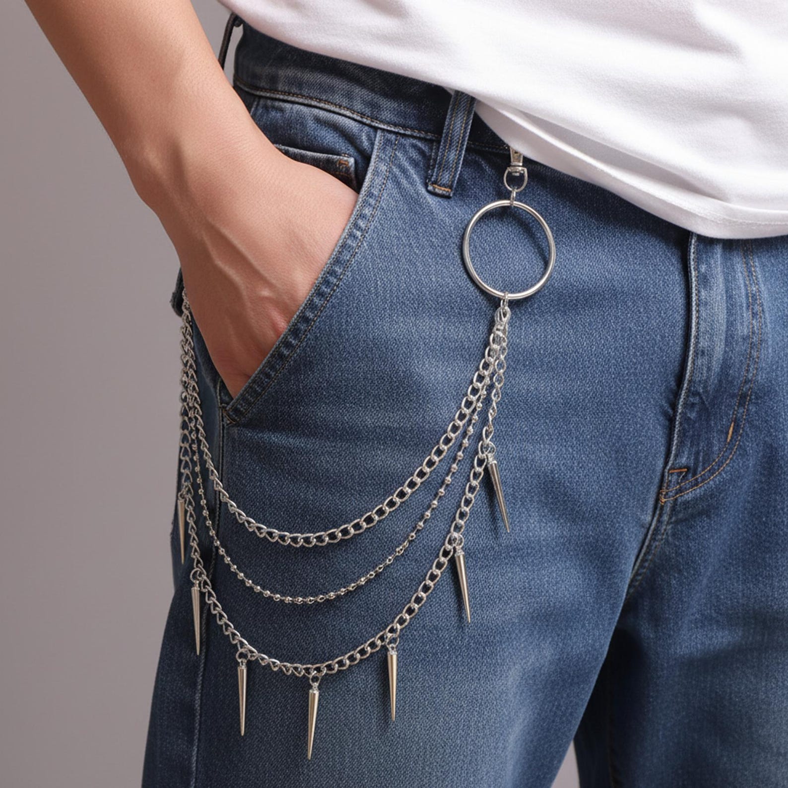 Jean Chain Silver, Pants Chain, Wallet Chain, Chain for Jeans, Biker ...