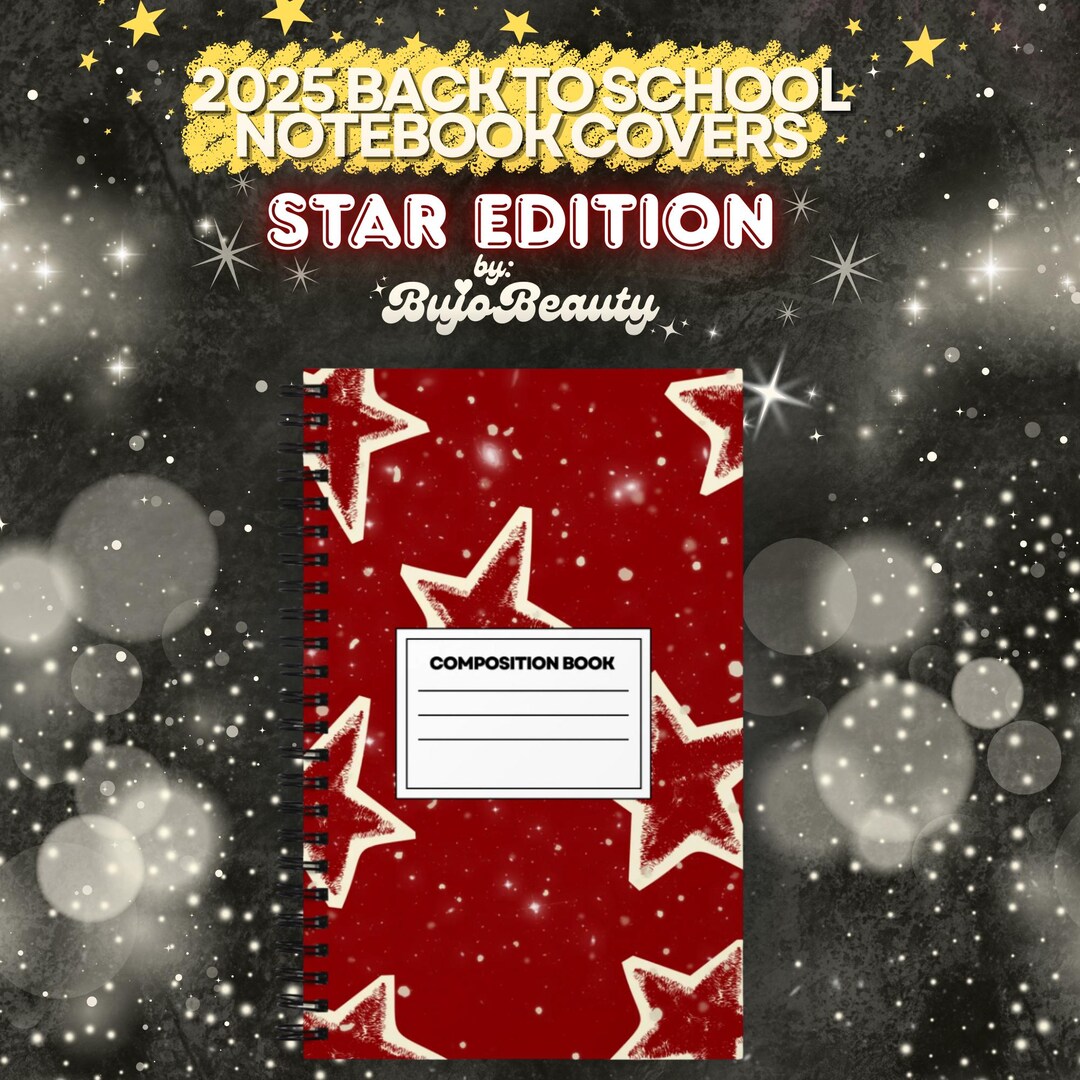 2025 Ruby Star Journal, Sparkly Notebook, Study Planner & Bullet ...