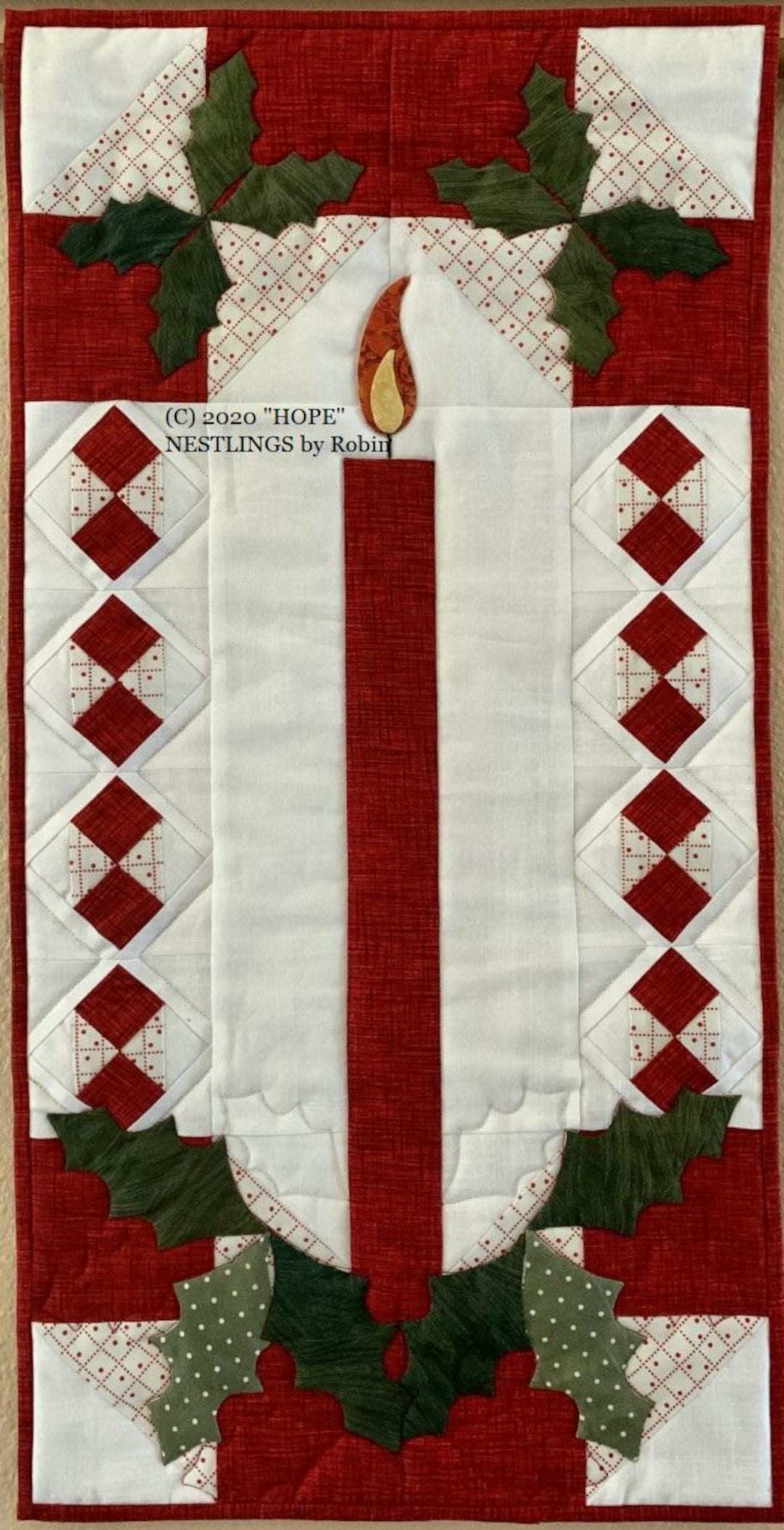 HOPE Candle Quilt Pattern | Holiday Table Runner (PDF Pattern) - Etsy