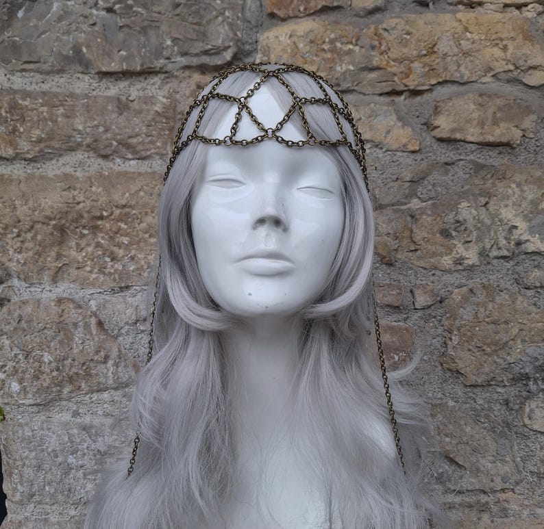 Molten Cap, Chains Headdress, Medieval Headdress - Etsy