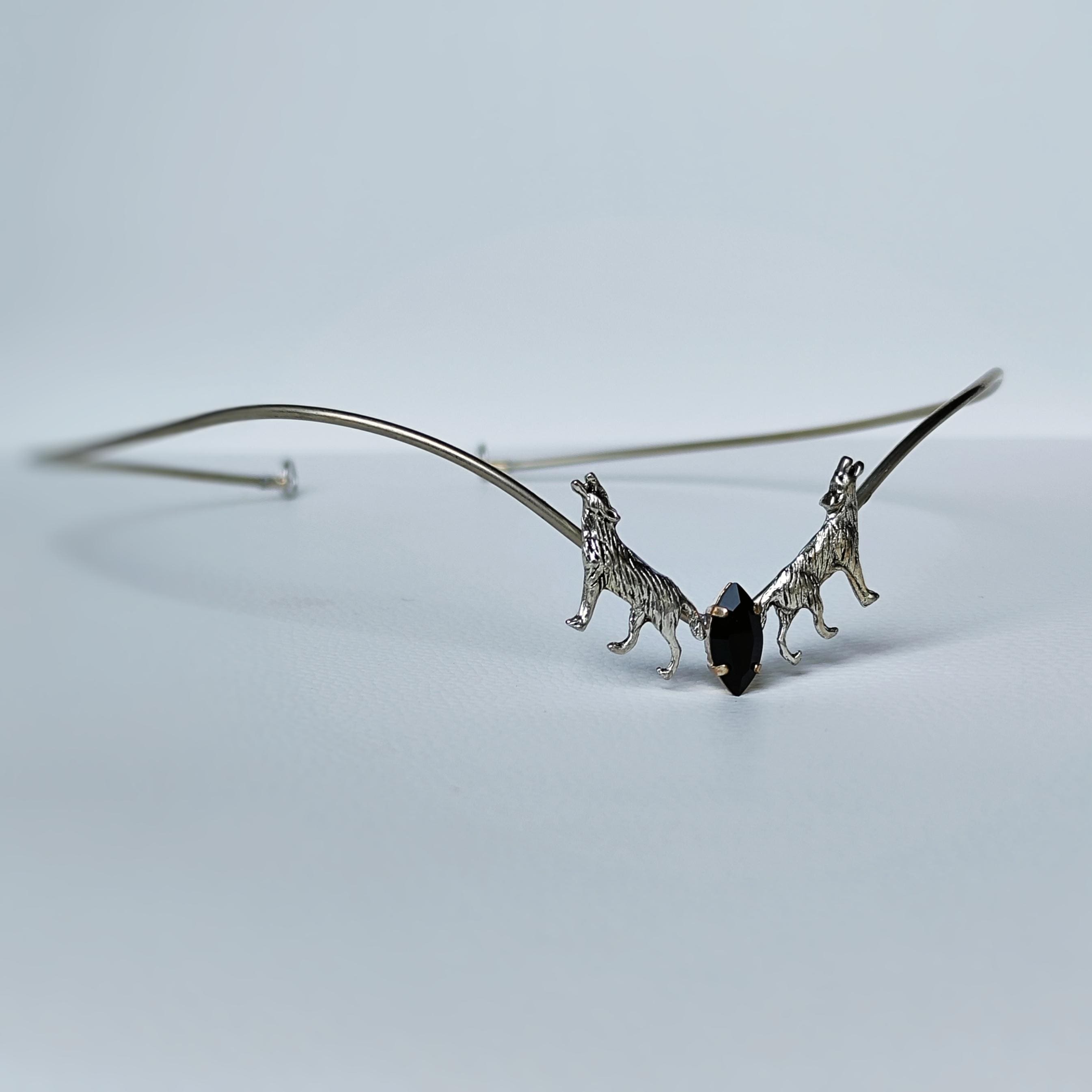 Elven Wolf Tiara – Swarovski Crystal Crown – Woodland Elf Headpiece ...