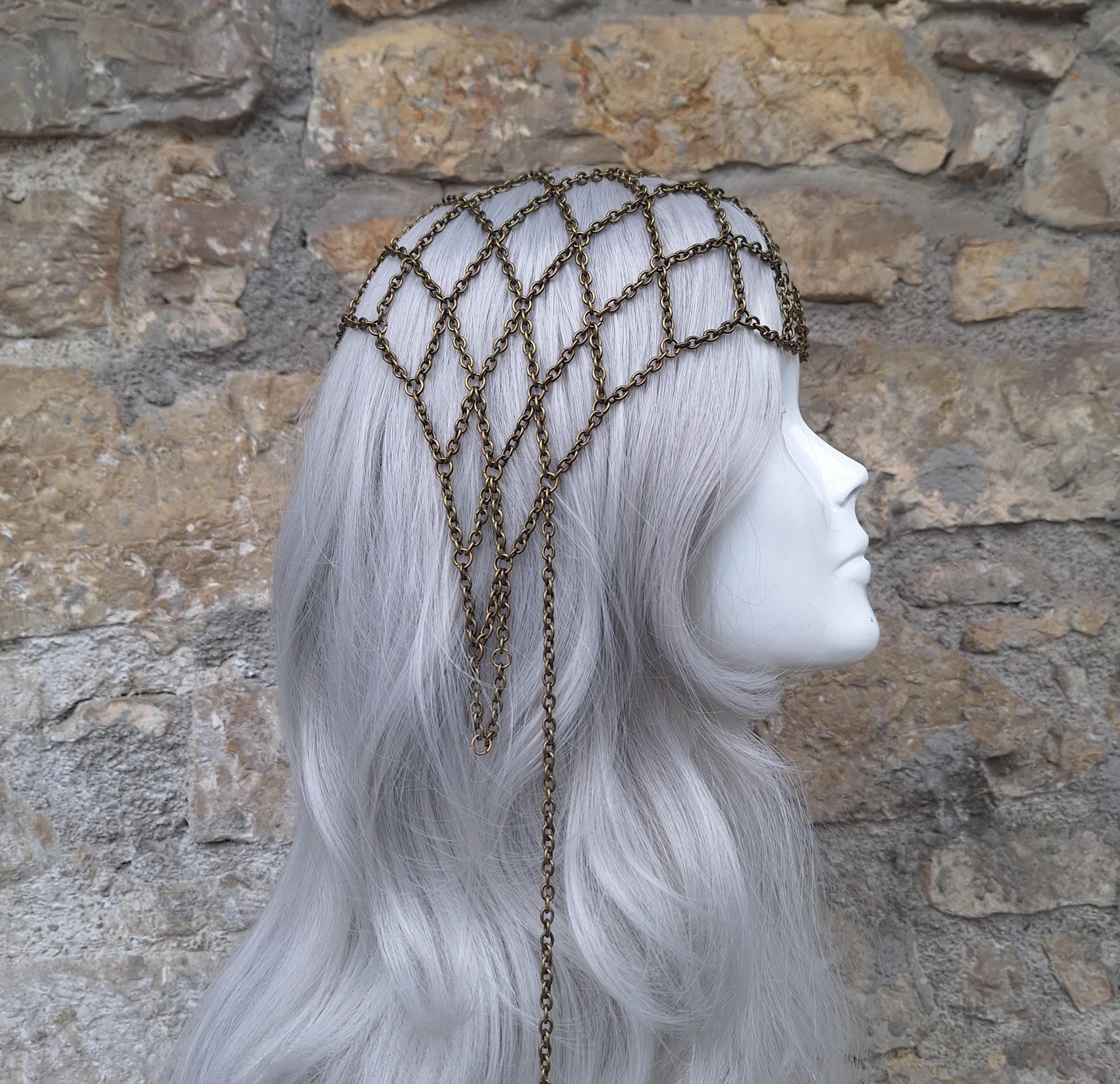 Molten Cap, Chains Headdress, Medieval Headdress - Etsy