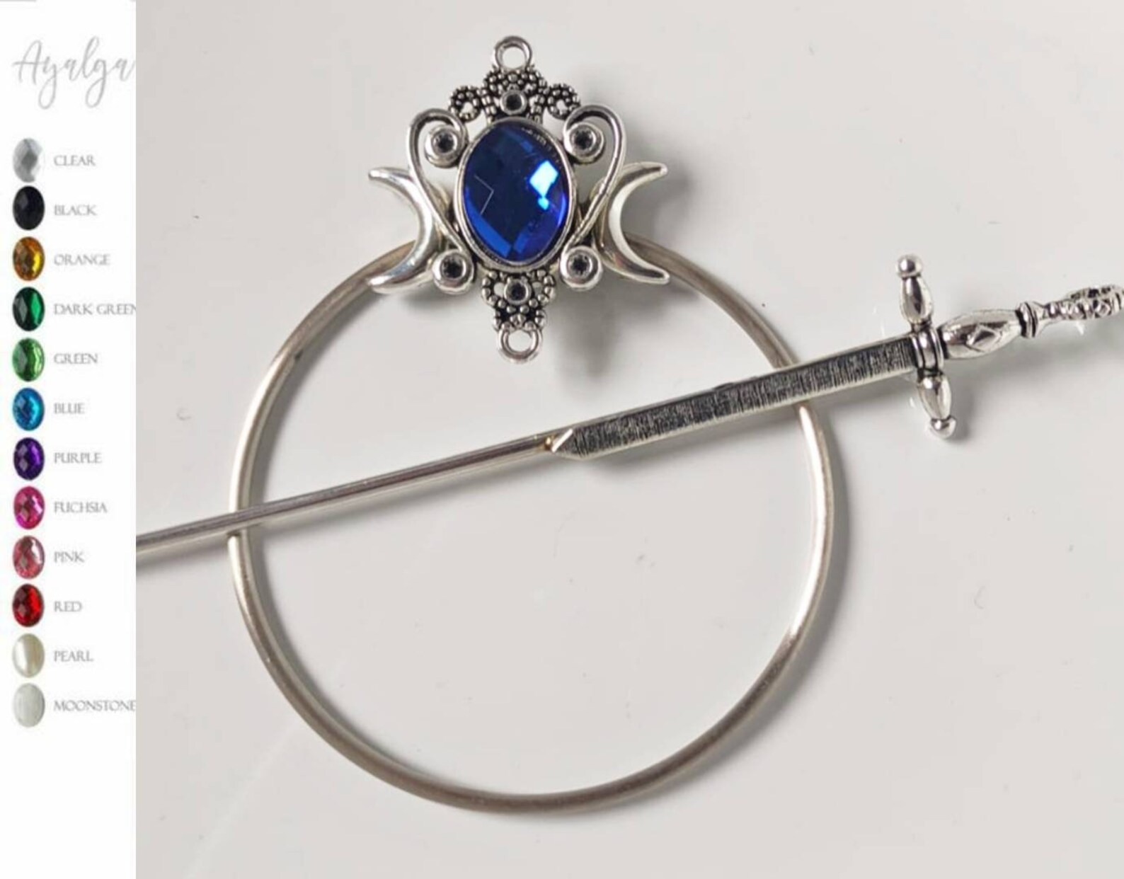 Witch Sword Hair Pin: Crescent Moon Hair Slide - Etsy
