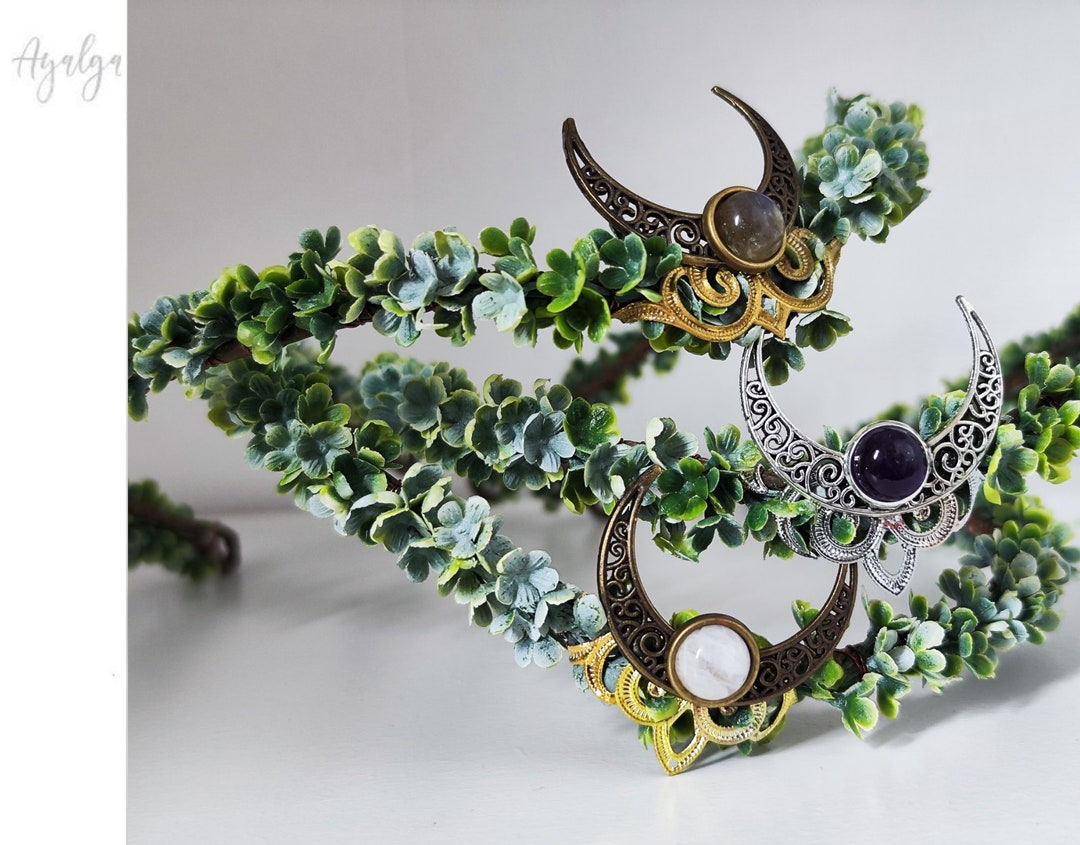 Woodland Moon Circlet With Moonstone , Amethyst or Labradorite ...