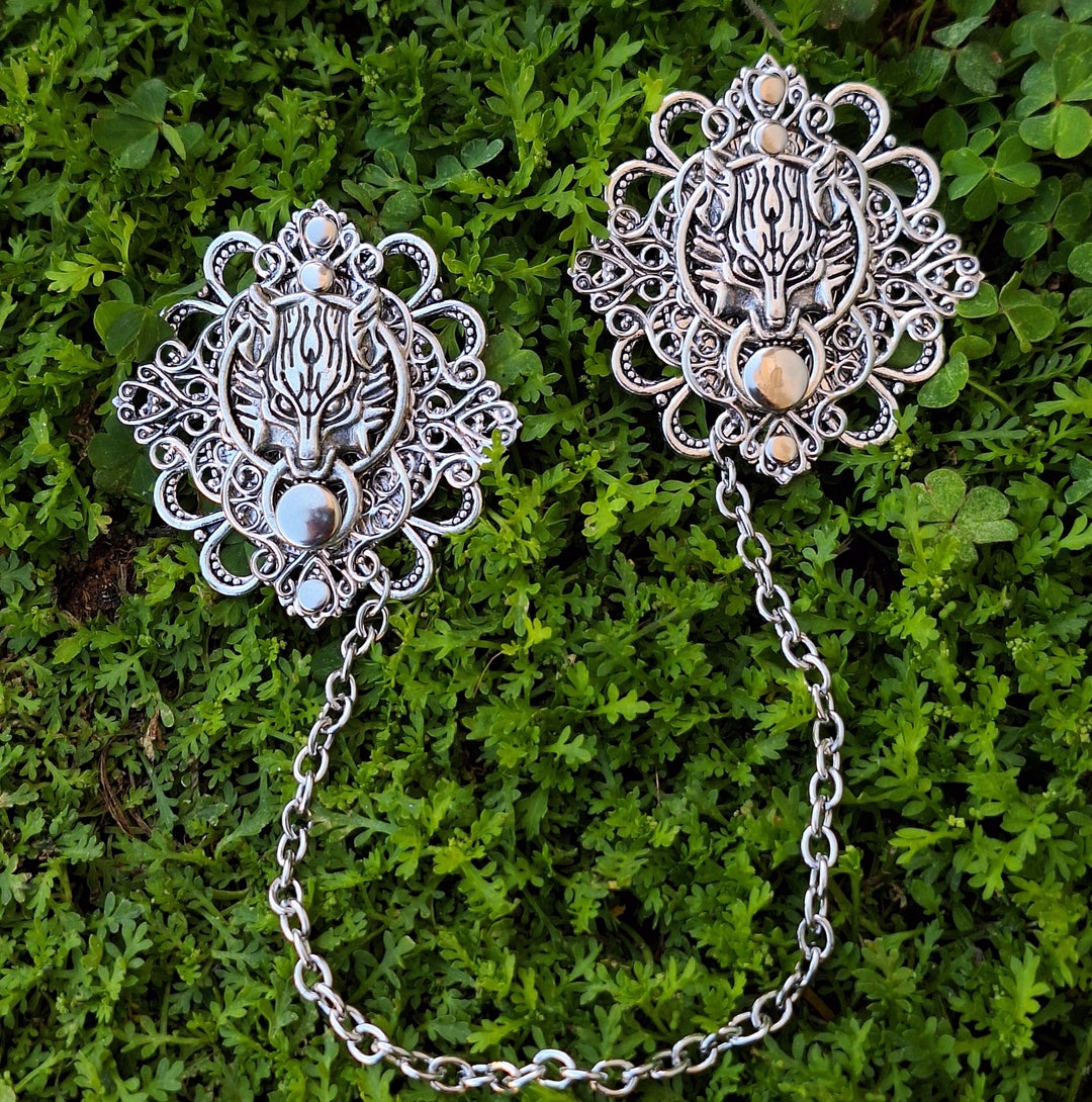 Silver Cloak Pin for Medieval or Viking Costume, Renaissance Wedding ...