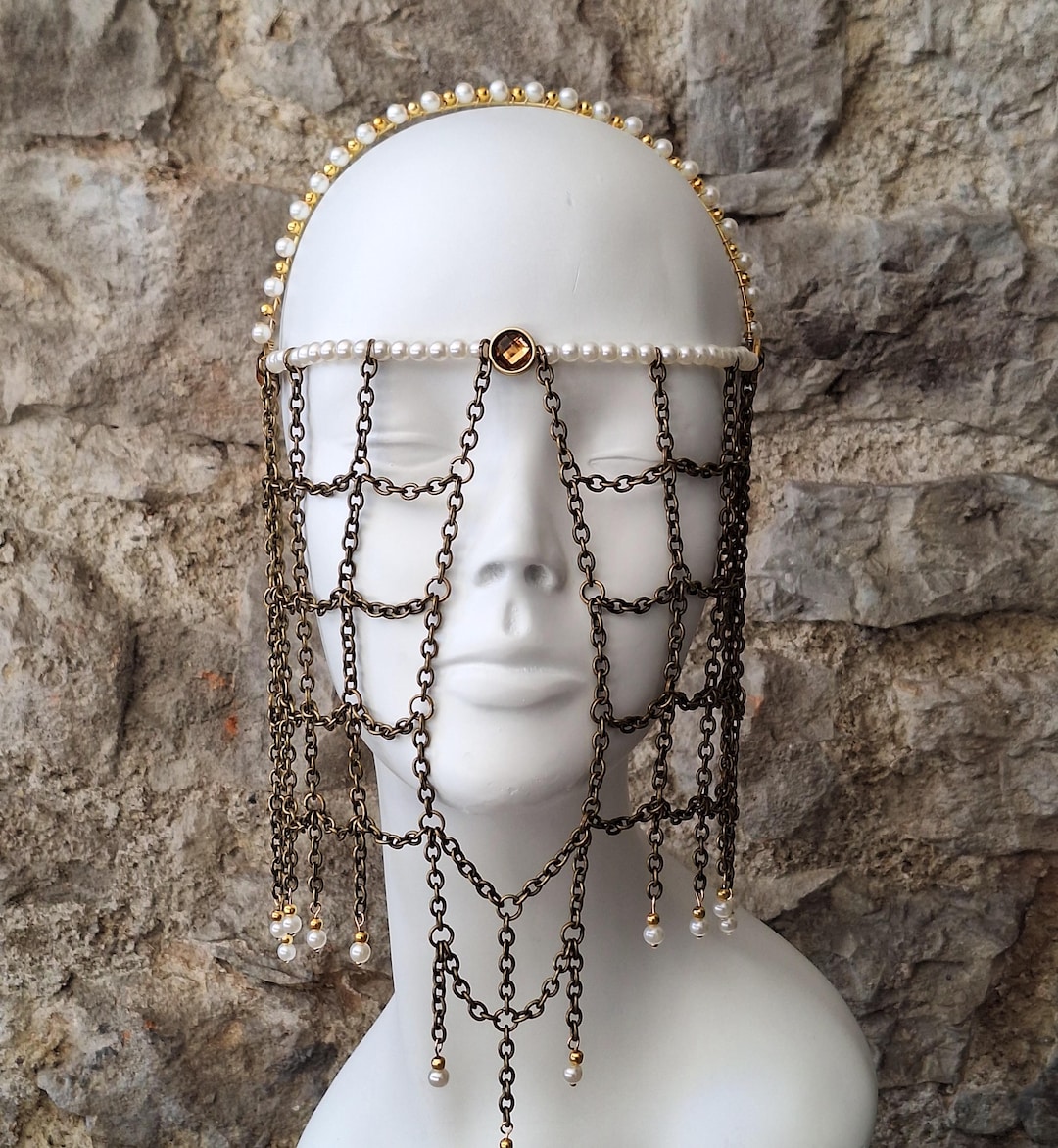 Molten Cap, Chains Headdress, Medieval Headdress - Etsy