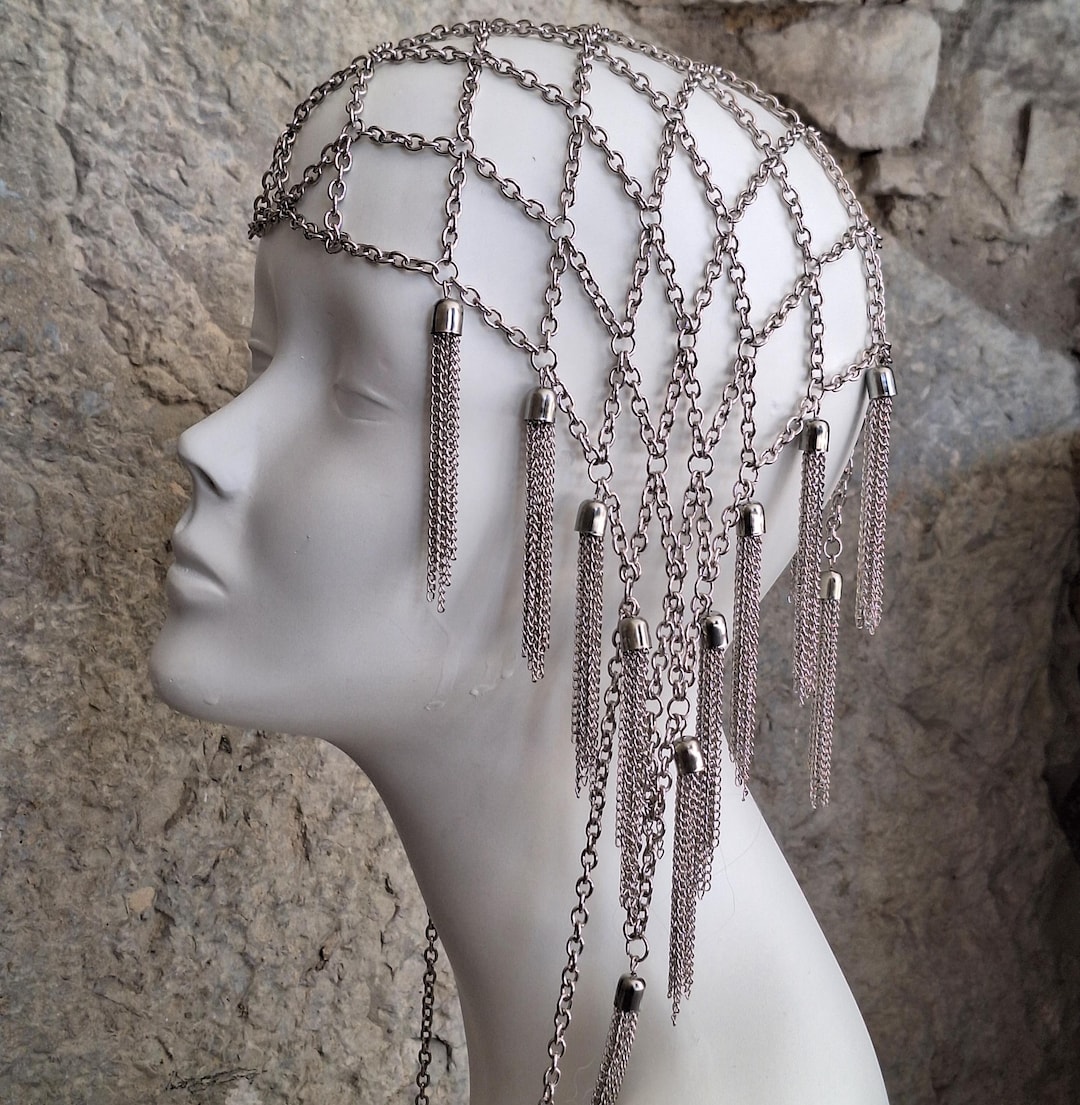 Molten Cap, Chains Headdress, Medieval Headdress - Etsy