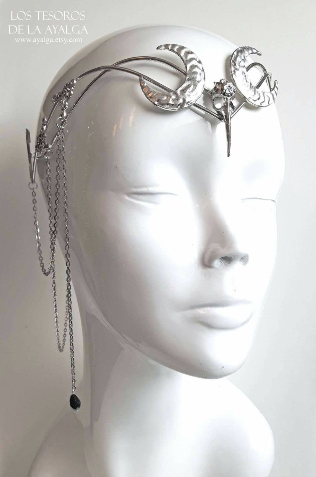 Pagan Crown Moon and Crow Goddess Crown Gothic Crown Moon Tiara Raven ...