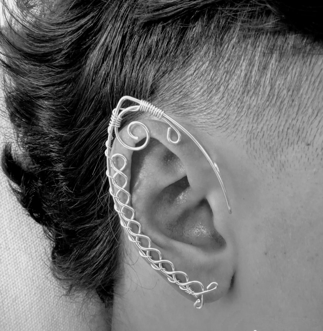 Ear Cuff, Real Sterling Silver Elven, Elvish Earrings, Elf Ear ...