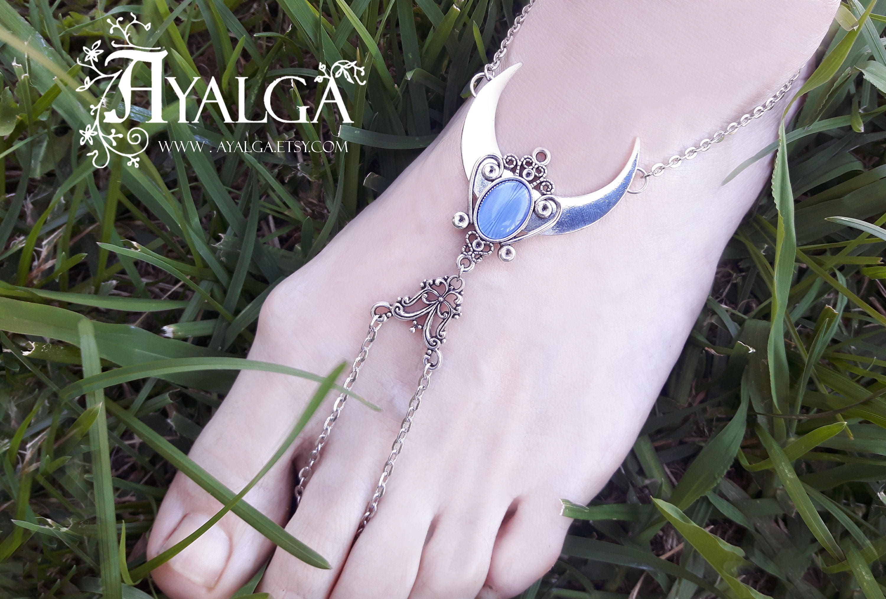 Moon foot bracelet statement jewelry | Etsy