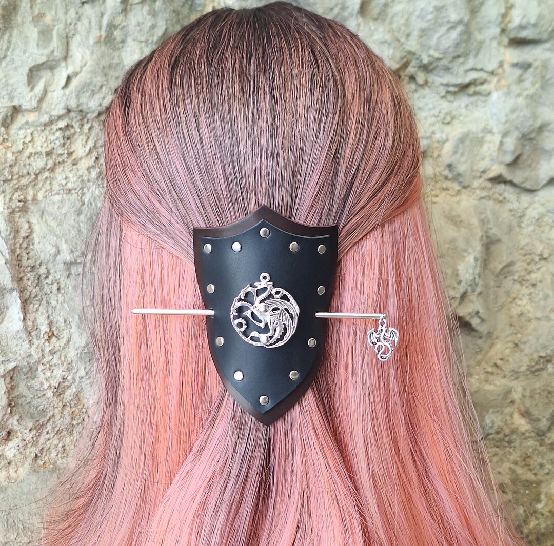 Dragons Hair Barrette Leather - Dragon Brooch Pin - Etsy