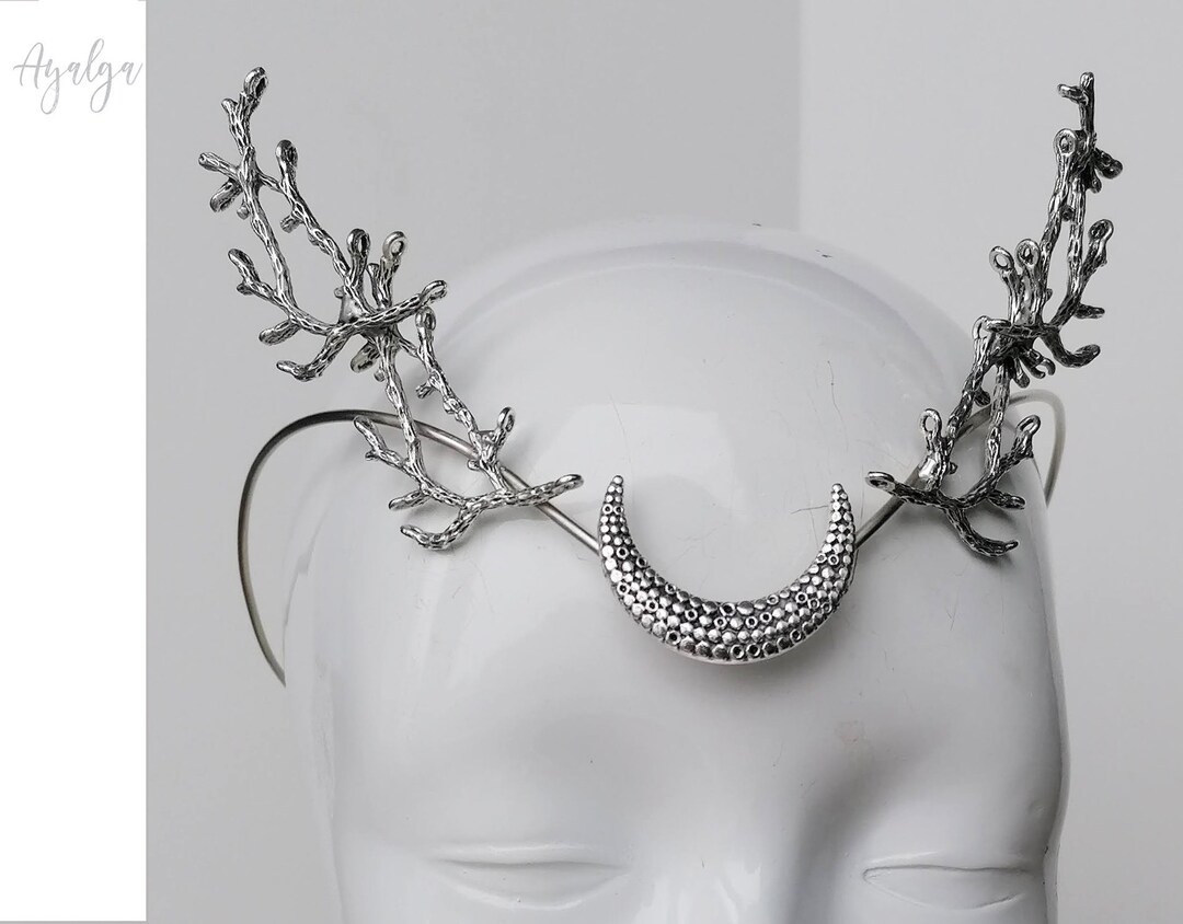Moon Tiara With Branches Elvish Celestial Crown - Etsy