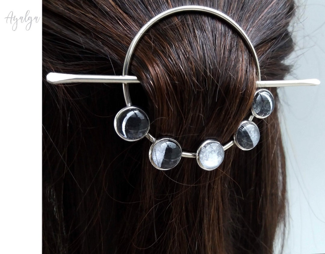 Celestial Hair Pin - Haircomb Metal - Boho Hair Accessories - Moon ...