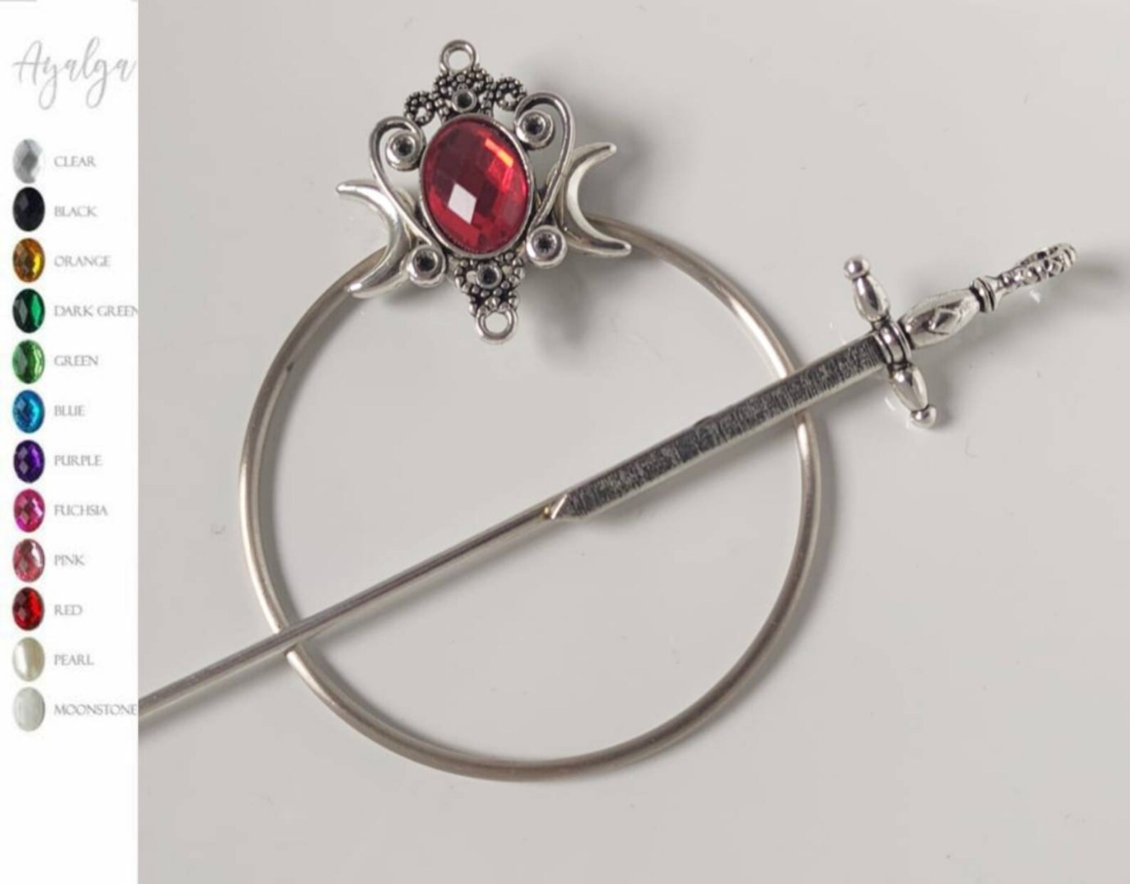 Witch Sword Hair Pin: Crescent Moon Hair Slide - Etsy