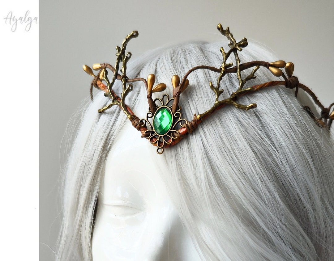 Woodland Deer Crown Tiara Elven Headpiece Fairy Crown Festival Crown ...