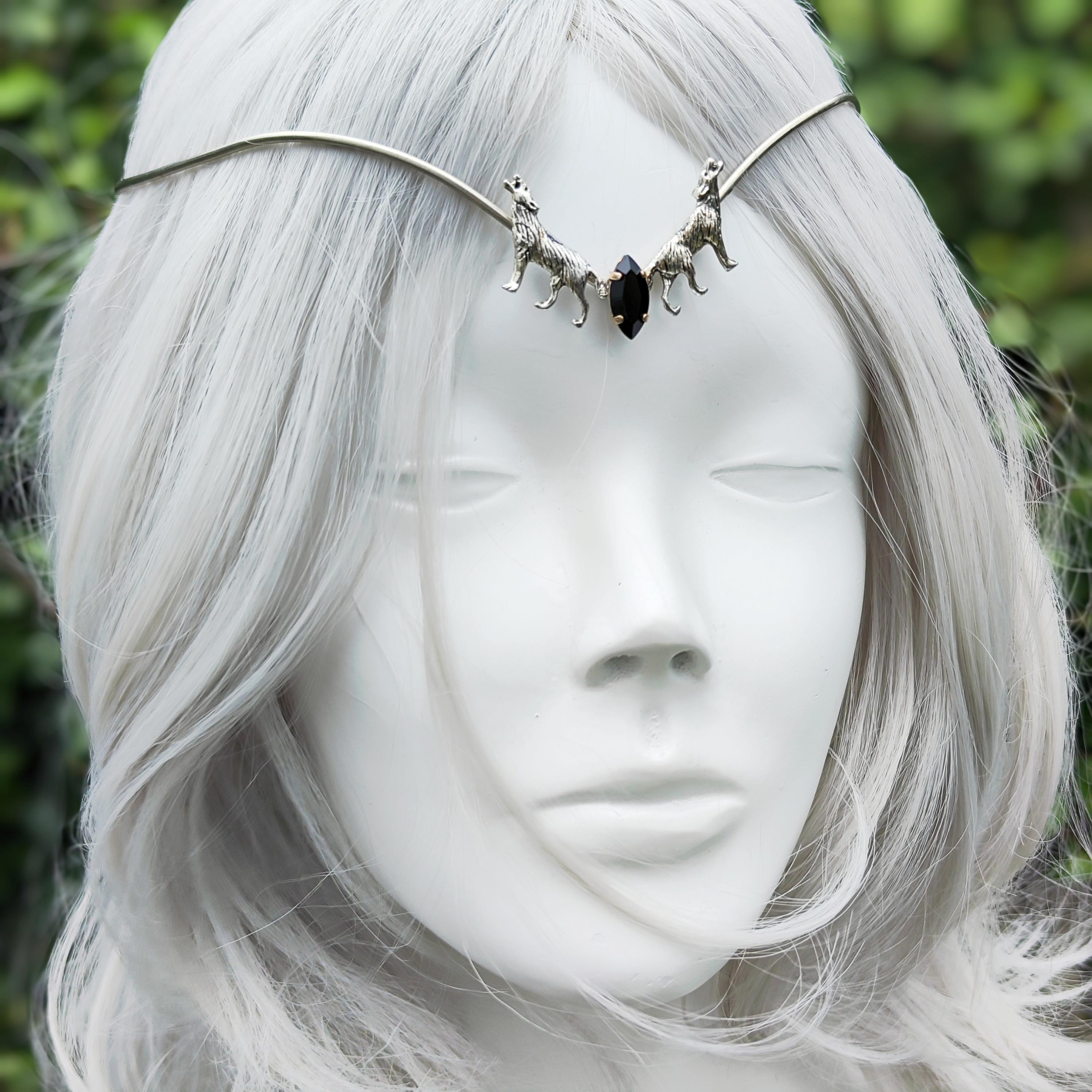 Elven Wolf Tiara – Swarovski Crystal Crown – Woodland Elf Headpiece ...