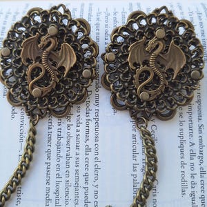 Dragon Brooch Chain: Bronze Medieval Cloak Pin - Etsy