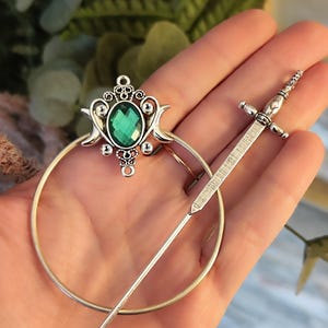 Witchy Triple Moon Hair Pin Silver – Pagan Goddess Bun Holder ...