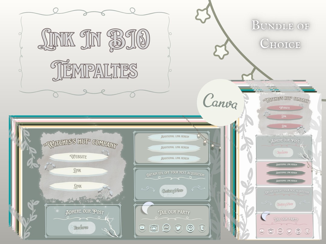 Whimsy Link in Bio Canva Template: Website & Instagram (digital ...