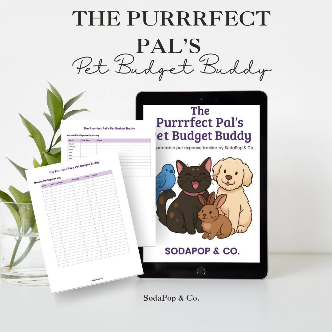 Pet Budget Tracker Printable: Vet Visit Log, Expense Journal (PDF ...