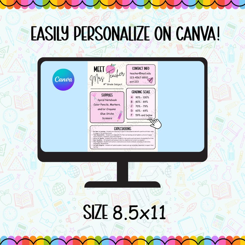 Editable Meet the Teacher Template | Syllabus & Expectations Printable ...