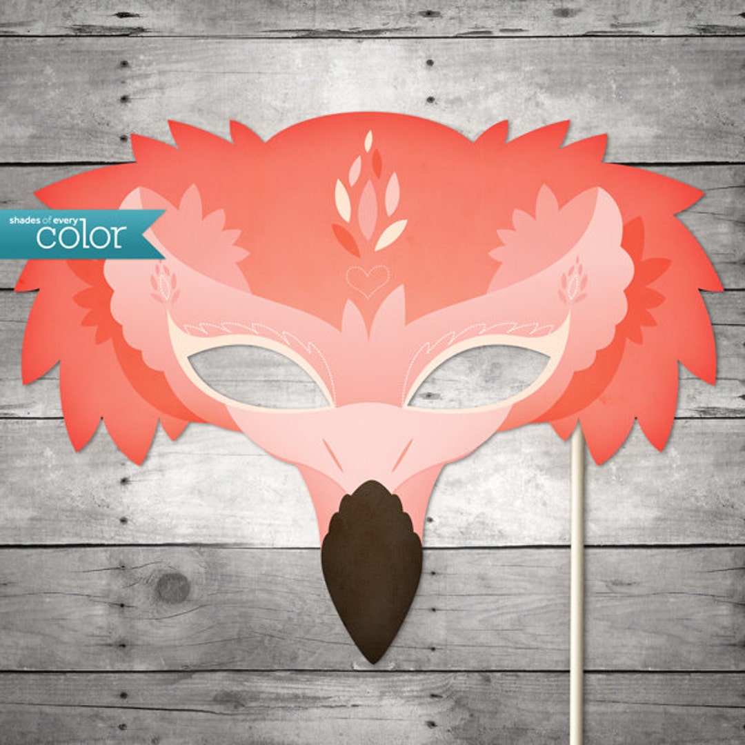 DIY Printable Flamingo Mask - Mardi Gras, Birthdays, Masquerade Ball ...
