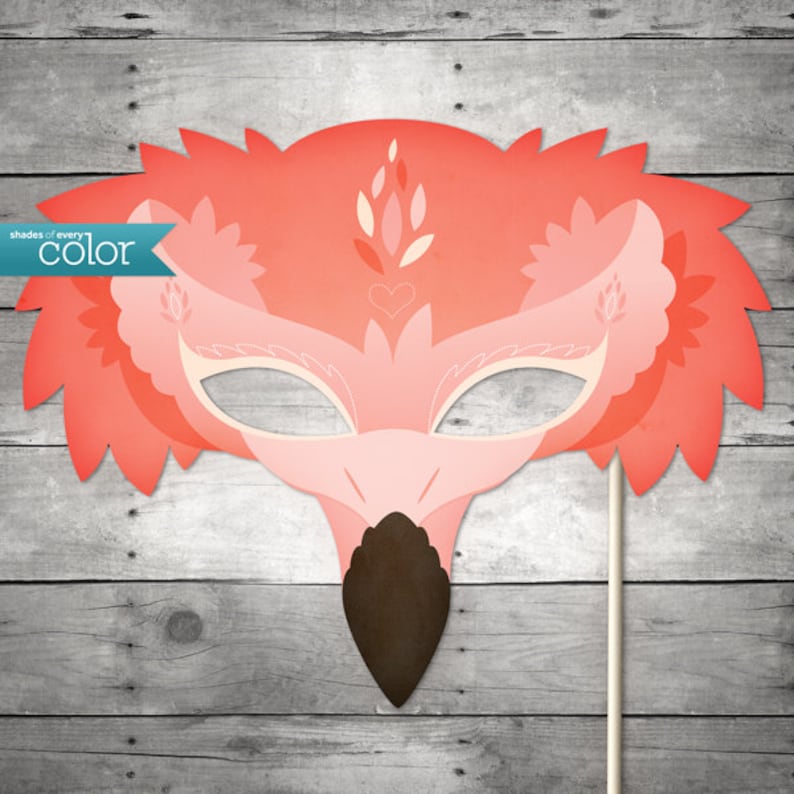 DIY Printable Flamingo Mask - Mardi Gras, Birthdays, Masquerade Ball ...