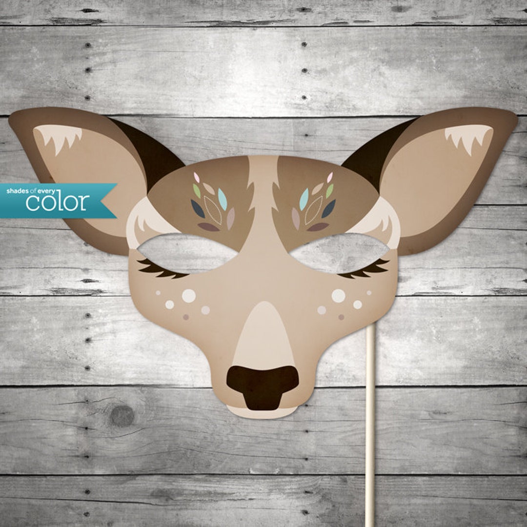 DIY Printable Lady Deer Mask - Mardi Gras, Birthdays, Masquerade Ball ...