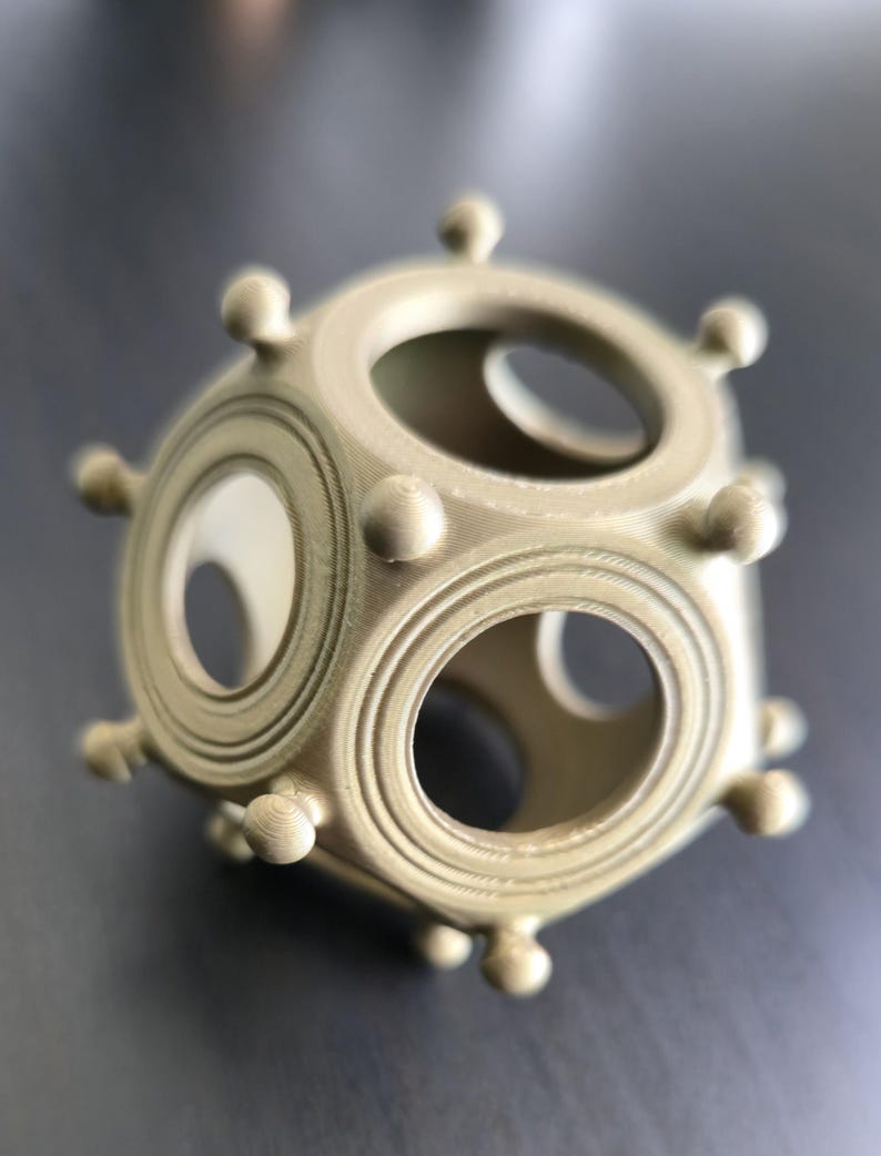 3D Printed Geometric Dodecahedron Art | Unique Modern Desk Sculpture ...