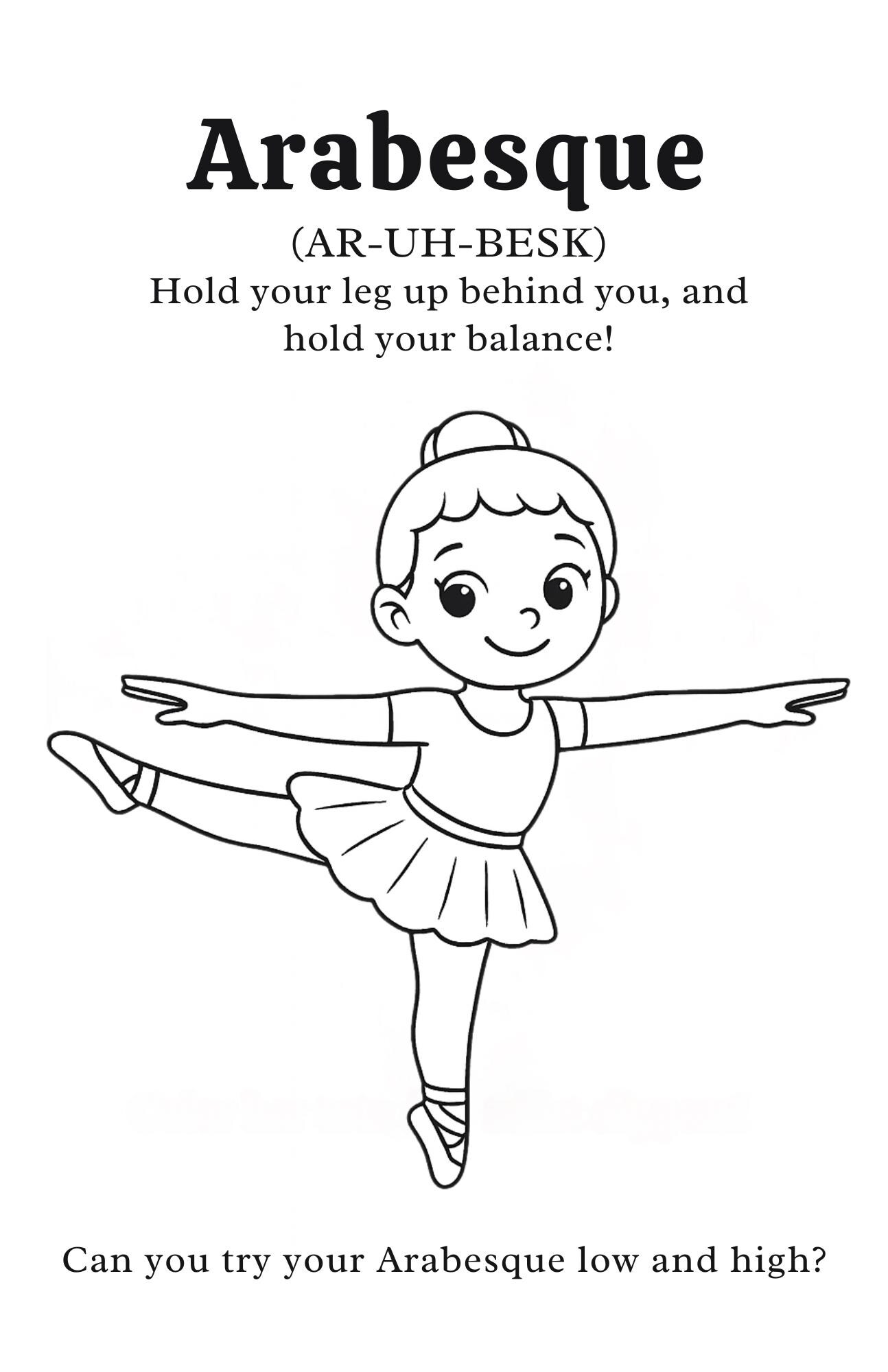 Coloring Pages for All Ages to Learn the Basics of Ballet! Positions ...