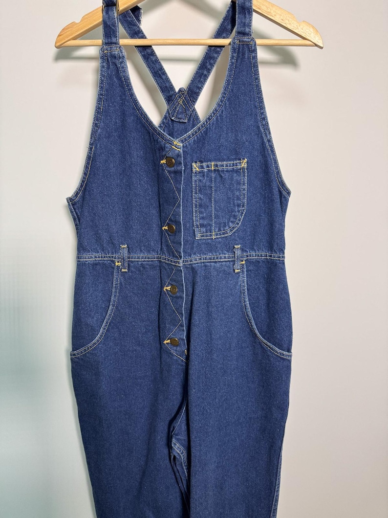Vintage Lee Denim Overalls Women’s 11/12 Cross Back Bib Button Front ...