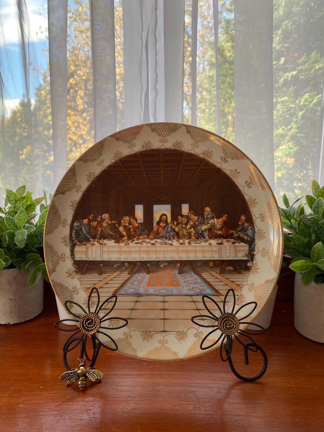 Vintage Collectible Plate Religious Image of the Last Meal of Jesus ...