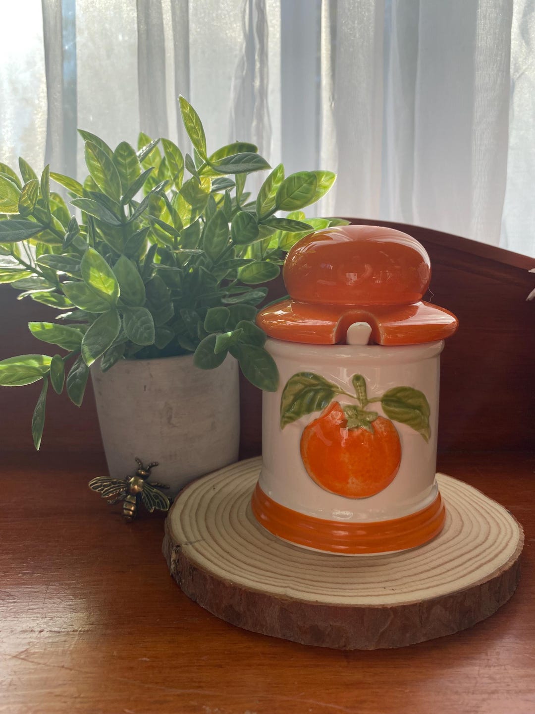 Vintage 10 Fl. Oz. Vintage Jam Jar, Orange Marmalade Jar, Ceramic Jam ...