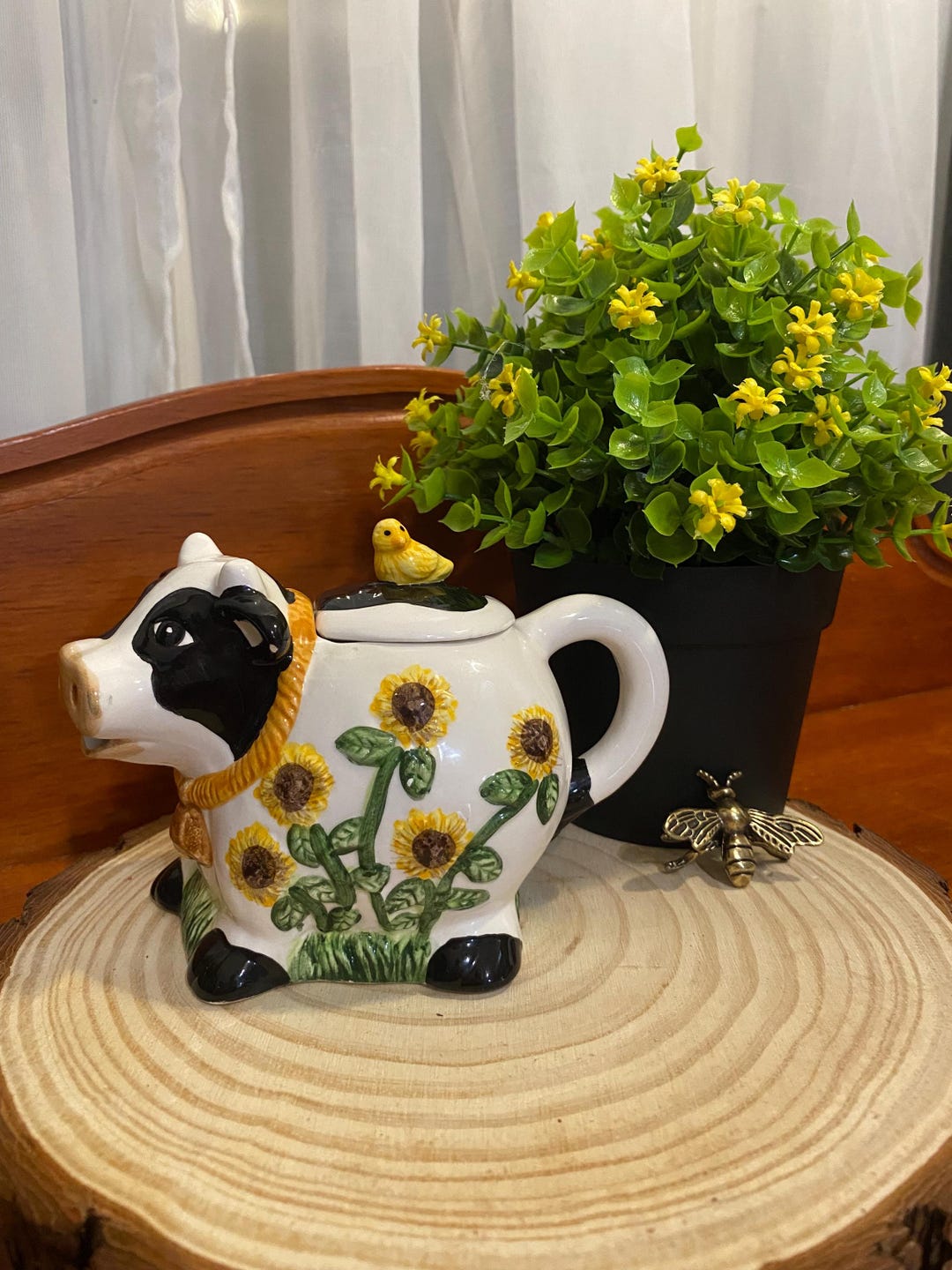 Vintage Very Cute Ceramic Cow Cream Pitcher Whit Little Chick and ...