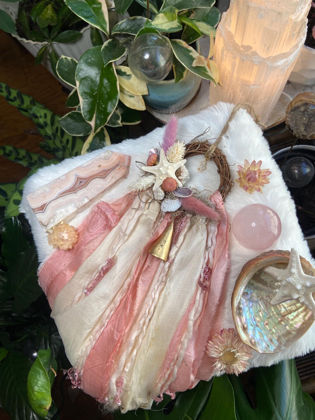 Mermaid, Goddess Bells, Blessing Bells, Sea Witch Bells, Roses, Dried ...