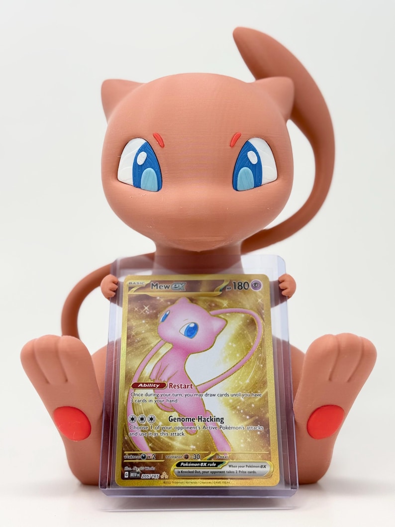 Mew Pokémon Card Display Stand Toploader Plastic Sleeved Card Included ...